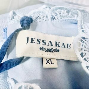 JessaKae | Dresses | Jessakae Light Blue Floral Lace Tulle Puff Sleeve ...